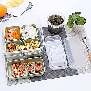 amokk Snackle Box Charcuterie Container with Handle Divided Lunch Box Containers for Adults Salad Container BPA Free (Green)