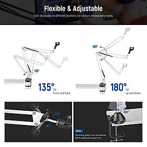 NEEWER Microphone Arm Stand, Suspension Boom Scissor Microphone Arm Stand with 3/8 Inch to 5/8 Inch Screw and Cable Ties, Compatible with Blue Yeti Snowball Yeti X Quadcast etc. Max. Load 1.5 kg