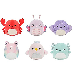 Squishville by Original Squishmallows Summer Squad - 2-Inch Anastasia, Aziza, Brenda, Suneetha, Carlito, & Carlos Plush - Toys for Kids
