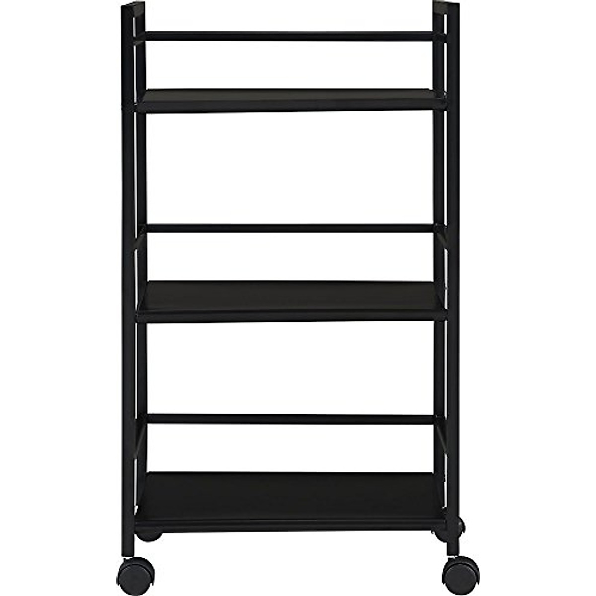 Ameriwood Home Marshall 3 Shelf Metal Rolling Utility Cart, Black