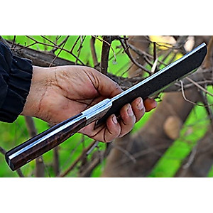 ALZAFASH Cleaver Knife with Sharpening Steel