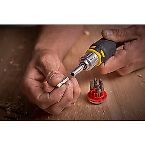 Stanley FMHT0-62688 Bit-Screwdriver with 6 Bits PH/PZ, Black/Yellow