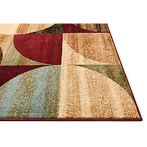 Well Woven Barclay Collection Bowery Art Deco Ivory 4x5 Area Rug - for Entryways, Small Bedrooms, Living Rooms