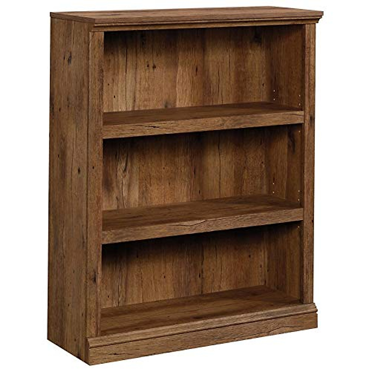Pemberly Row Contemporary 3-Shelf Wood Bookcase in Vintage Oak