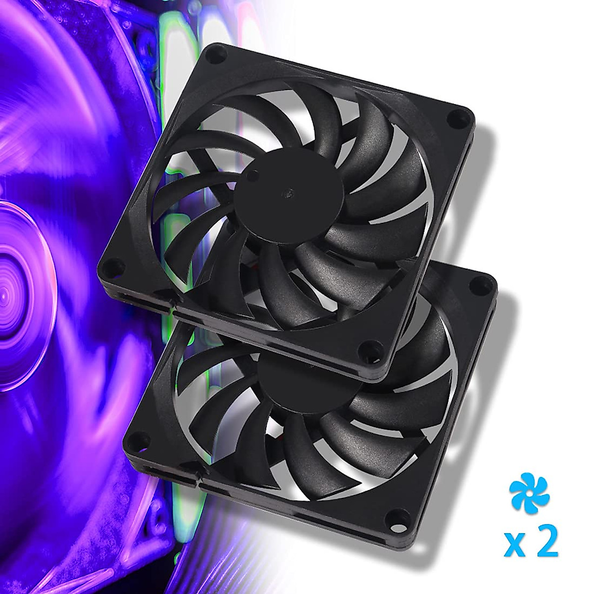 2Pcs DC 24V 8010 Fan Dual Ball Bearings 80mm 10mm Fan 3D Printer 80x80x10 Brushless Cooling Fan for Makerbot for 3D Printer PC CPU Computer Case Fan Cooler and Other Small Heat Dissipation Equipment