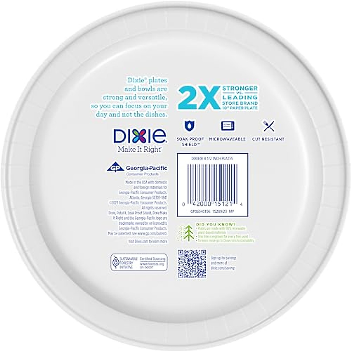 DIXIE® 8.5 INCH PAPER PLATES, 48 COUNT