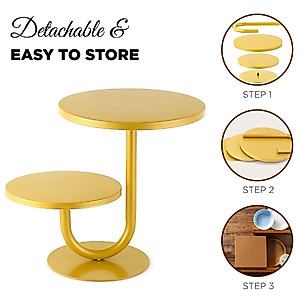 Gold Wedding Cake Stand 10/8", Dessert Table Display Set with Spatula, Cake Stands for Dessert Table, Multipurpose Cake Holder, Cup Cake Tier Stand, Cupcake Stand, Dessert Plate, Dessert Stand