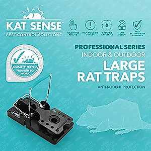 Large Rat Traps, Set of 6, Reusable Pest Control Solutions for Trapping Against Mouse, Chipmunk, and Squirrel. Instant Humane Kill Rodent Snap Trap That Work