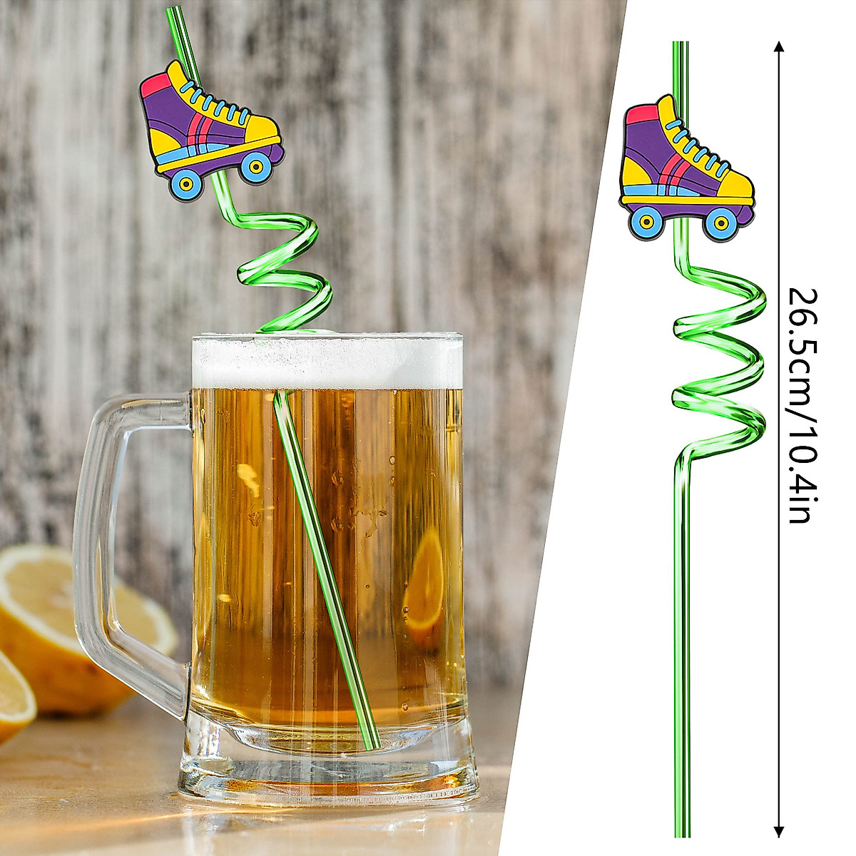 80s Party Favors Decorations 80s Straws 24pcs 80s Party Supplies Reusable 80s Plastic Straws for 80s Birthday Party, Back to 80s, Retro, Neon, Hip Hop Party Decorations Favors