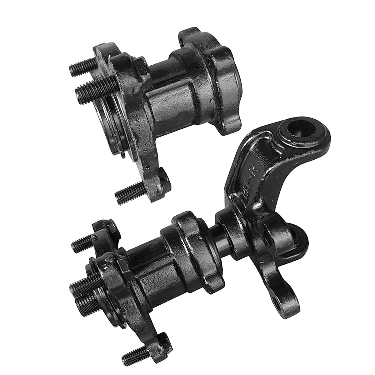 Togarhow 270mm Steering Wheel Assembly with Tie Rod Rack Adjustable Shaft and Front Wheel Hubs with Steering Knuckle Kit Full Steel Off-Road Gear Rack Fit for 110cc 125cc Go Kart Bike(10.6")