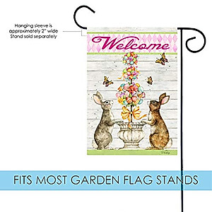 Toland Home Garden 1112295 Easter Bunny Topiary Easter Garden Flag 12x18 Inch Double Sided for Outdoor Spring House Yard Decoration