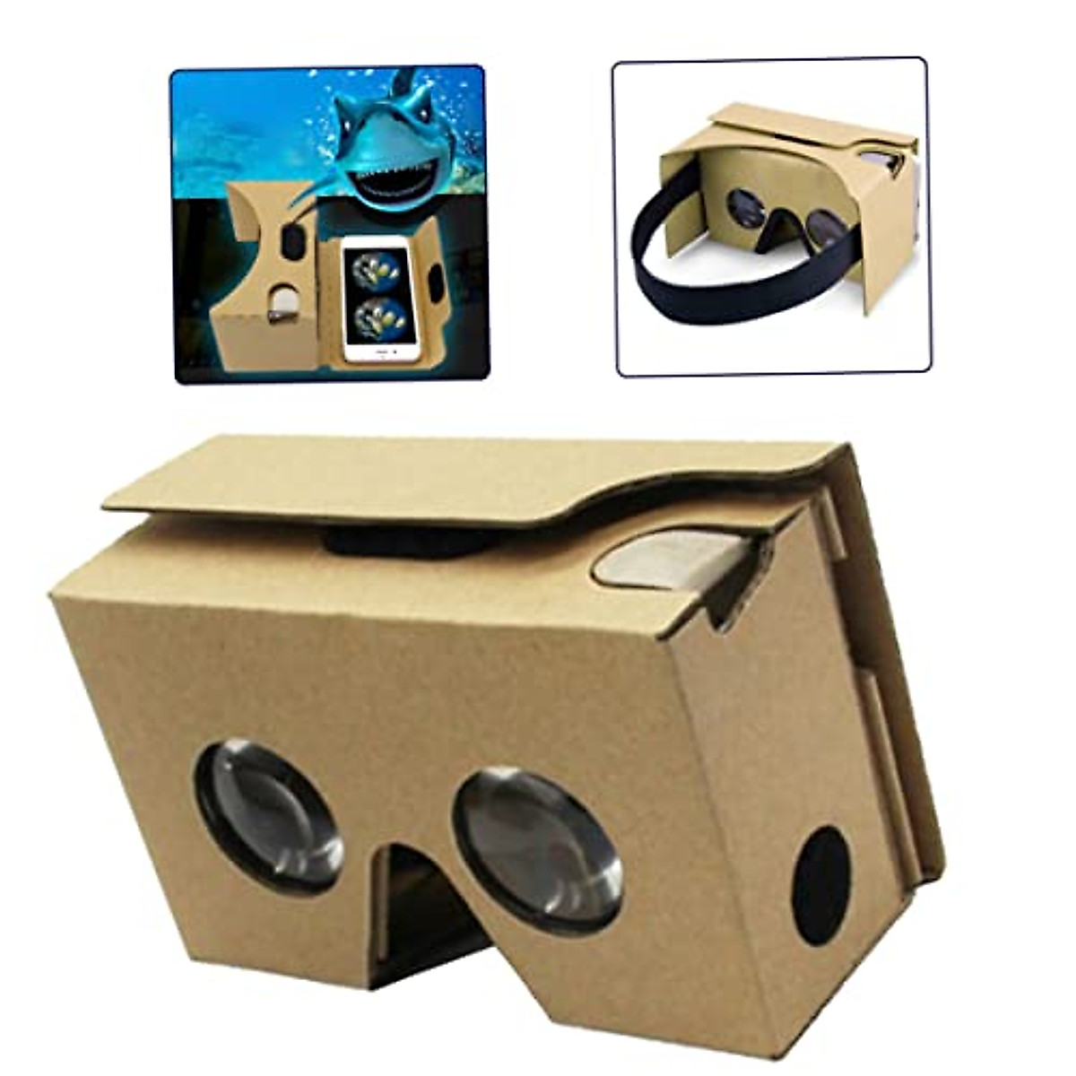 Vr Goggles Cardboard Vr Goggles Cardboard Virtual Reality Glasses 3D Vr Headset Virtual Reality Box 3D Virtual Reality Glasses Box DIY Vr Viewer for Smartphones Khaki
