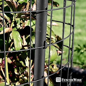 Fencer Wire Vinyl Coated 16 Gauge Welded Fence Wire Roll, Mesh Size 2-Inch x 3-Inch, Black Metal Garden Fencing Wire Grid Hardware Cloth, Multiple Use for Home Improvement