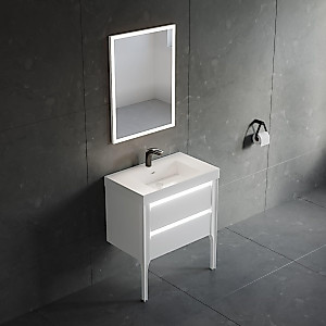 Dowell 023 01 LED 24&30" Water Proof Bathroom Vanity&Resin Sink Set 18" D (30")