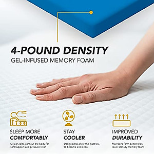 DynastyMattress Essential 12 Inch King Size Cooling Gel Memory Foam Mattress Bed Extra Firm