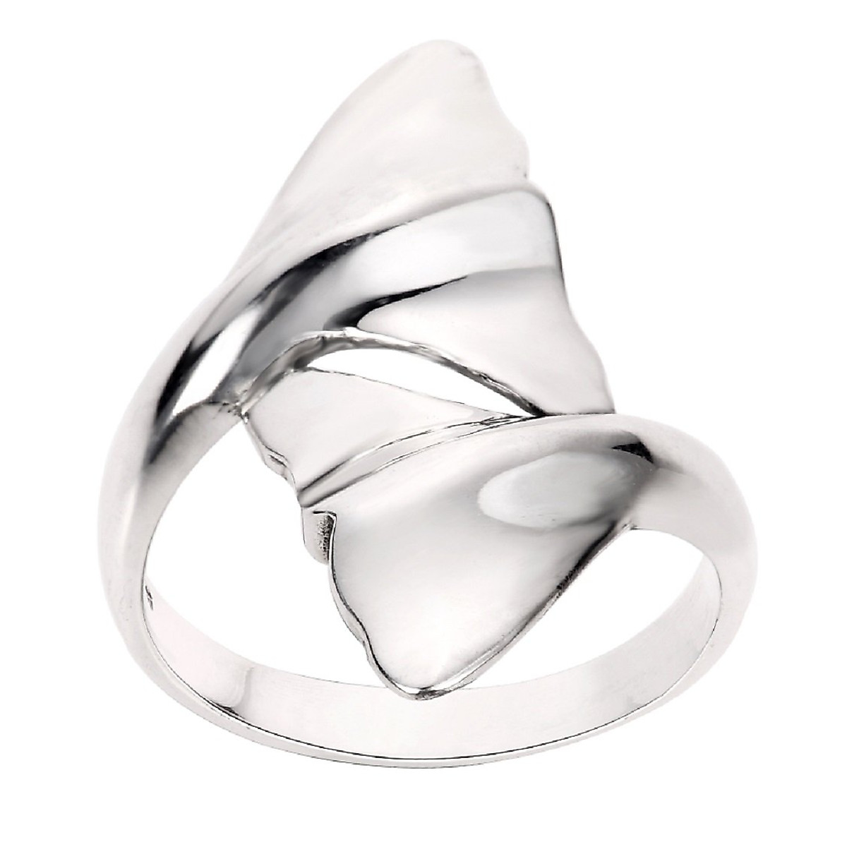 CloseoutWarehouse 925 Sterling Silver Whale Fluke Lovers Ring Size 6