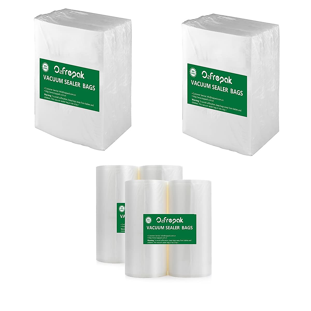 O2frepak Food Vacuum Sealer Bags Rolls with BPA Free,Heavy Duty Vacuum Sealer Storage Bags Rolls for Food,Cut to Size Roll,Great for Sous Vide