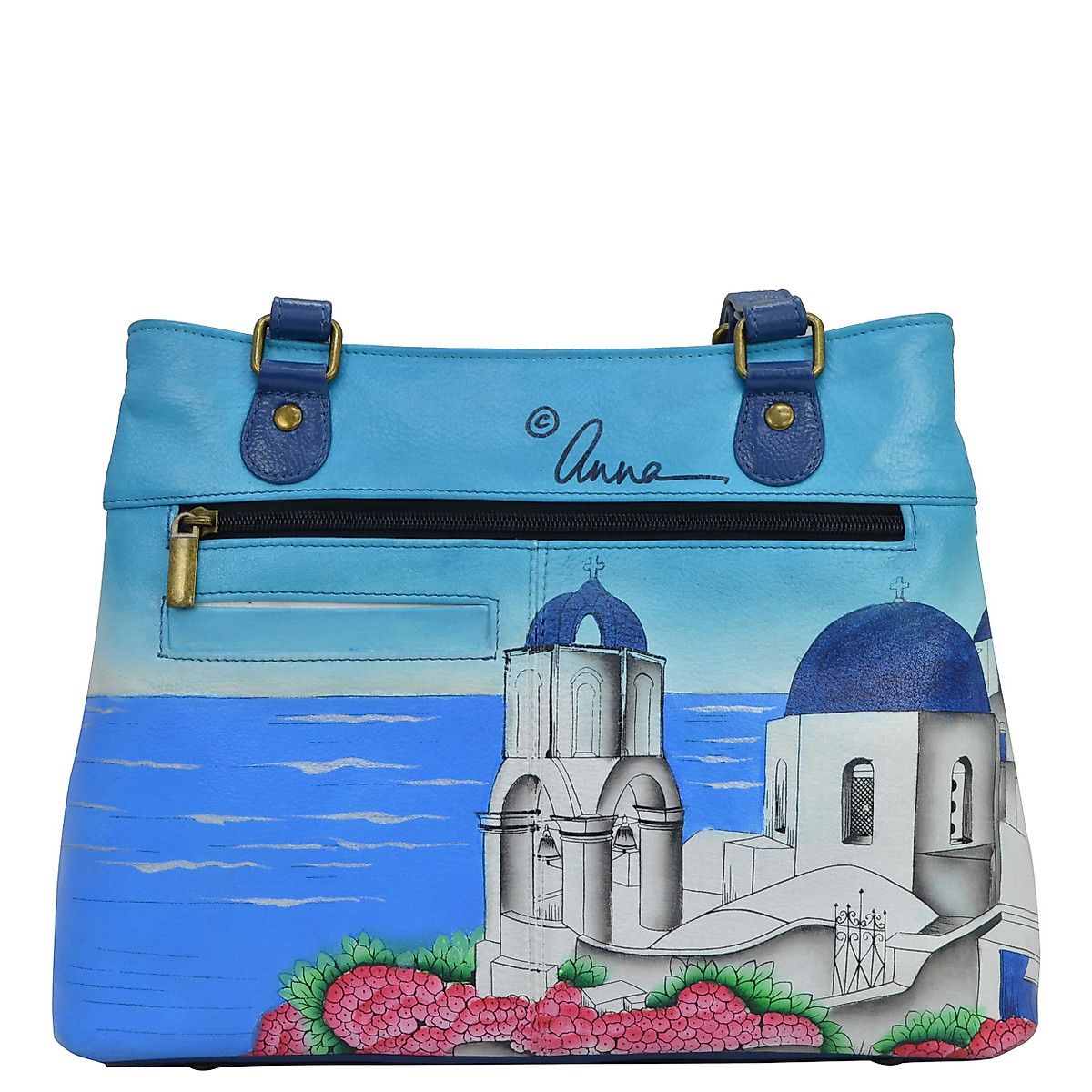 Anna by Anuschka Women’s Leather Shoulder Satchel, Magical Greece