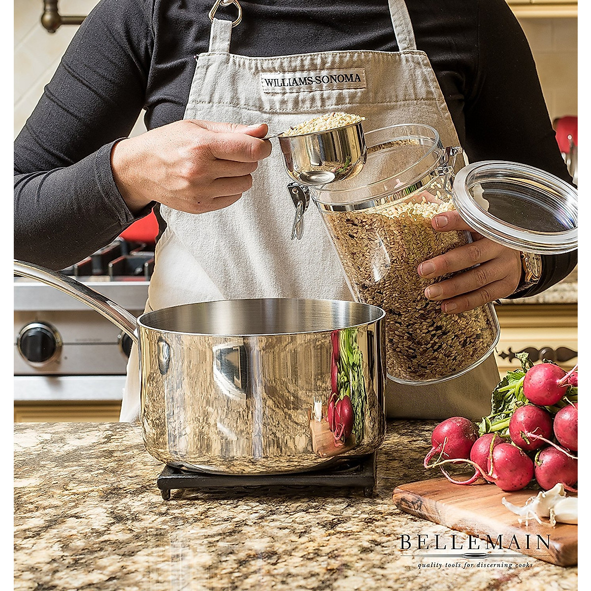 Bellemain 4 Piece Airtight Acrylic Canister Set, Food Storage Container