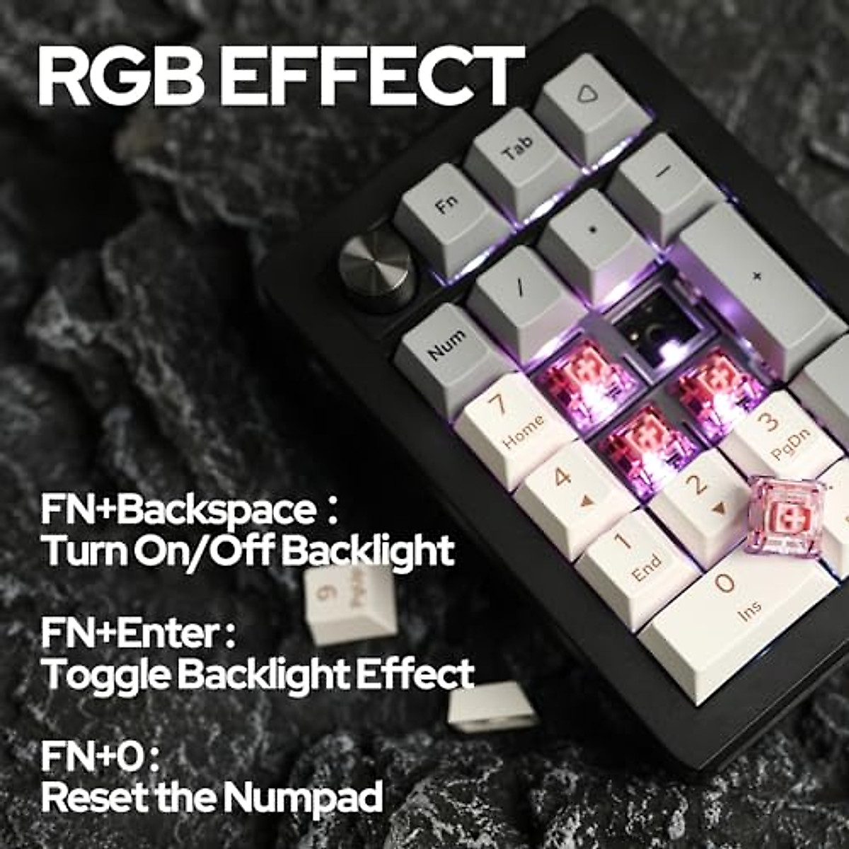 EPOMAKER EK21 VIA Gasket Number Pad, Bluetooth 5.0/2.4ghz/Wired Hot Swappable Numpad, with Poron Foam, Aluminum Alloy Knob, 1000mAh Battery, Programmable for Win/Mac/Gaming (Gateron Pro Yellow)