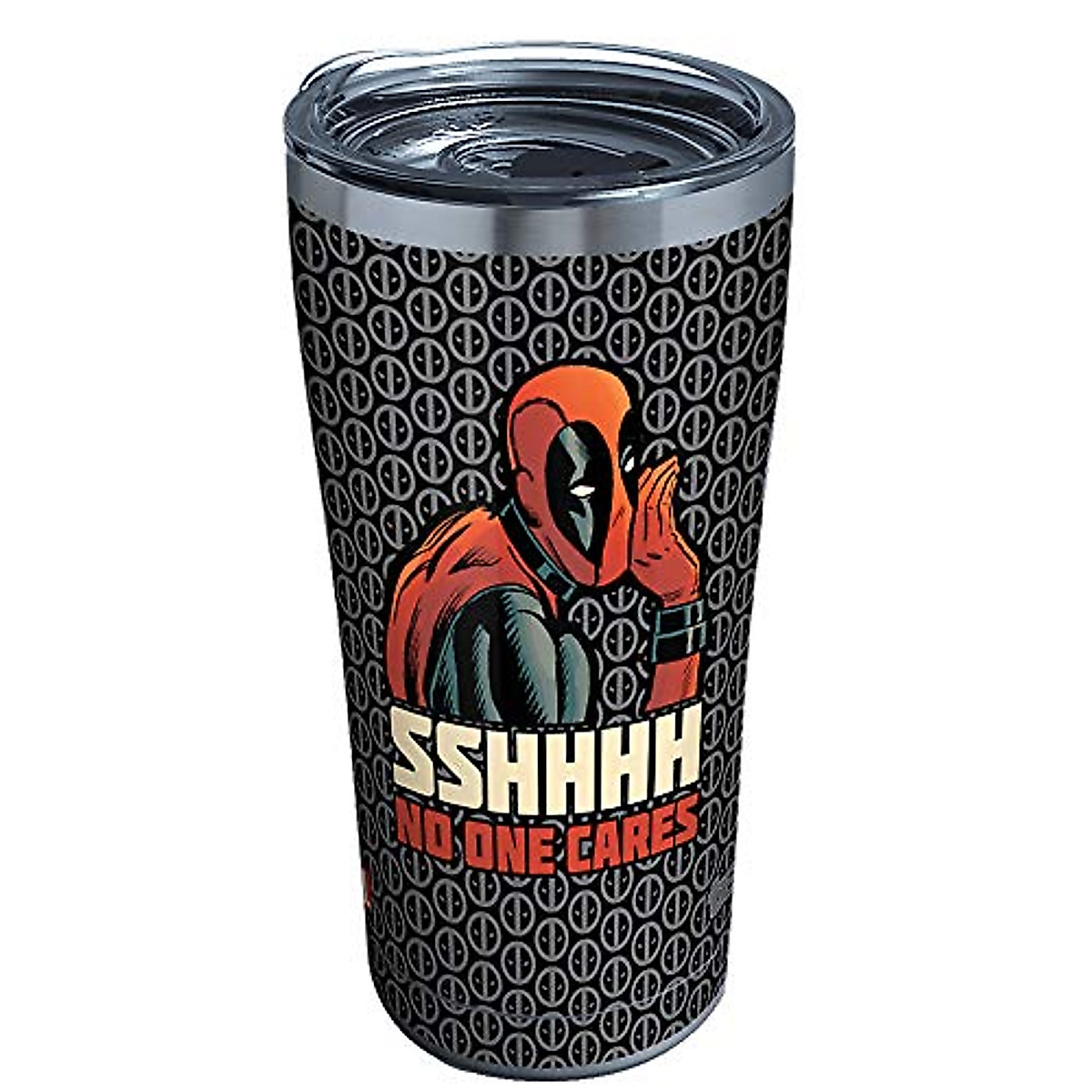 Tervis Triple Walled Marvel - Deadpool Insulated Tumbler Cup Keeps Drinks Cold & Hot, 20oz - Stainless Steel, Shhh No One Cares