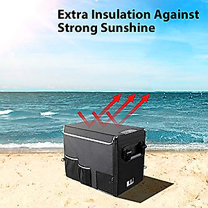 JOYTUTUS Insulated Protective Cover 42 Quart Portable Refrigerator Fridge Freezer