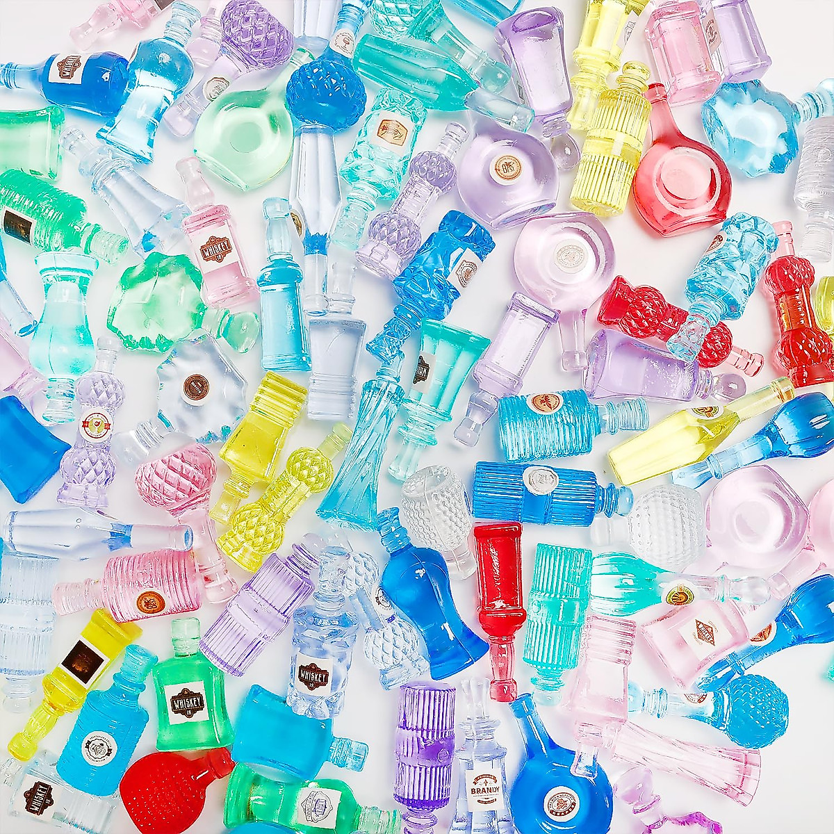 100PCS Dollhouse Miniature Decor Drink Bottle Miniature Bottles Wine Bottles Miniature Liquor Bottle Mini House Decoration