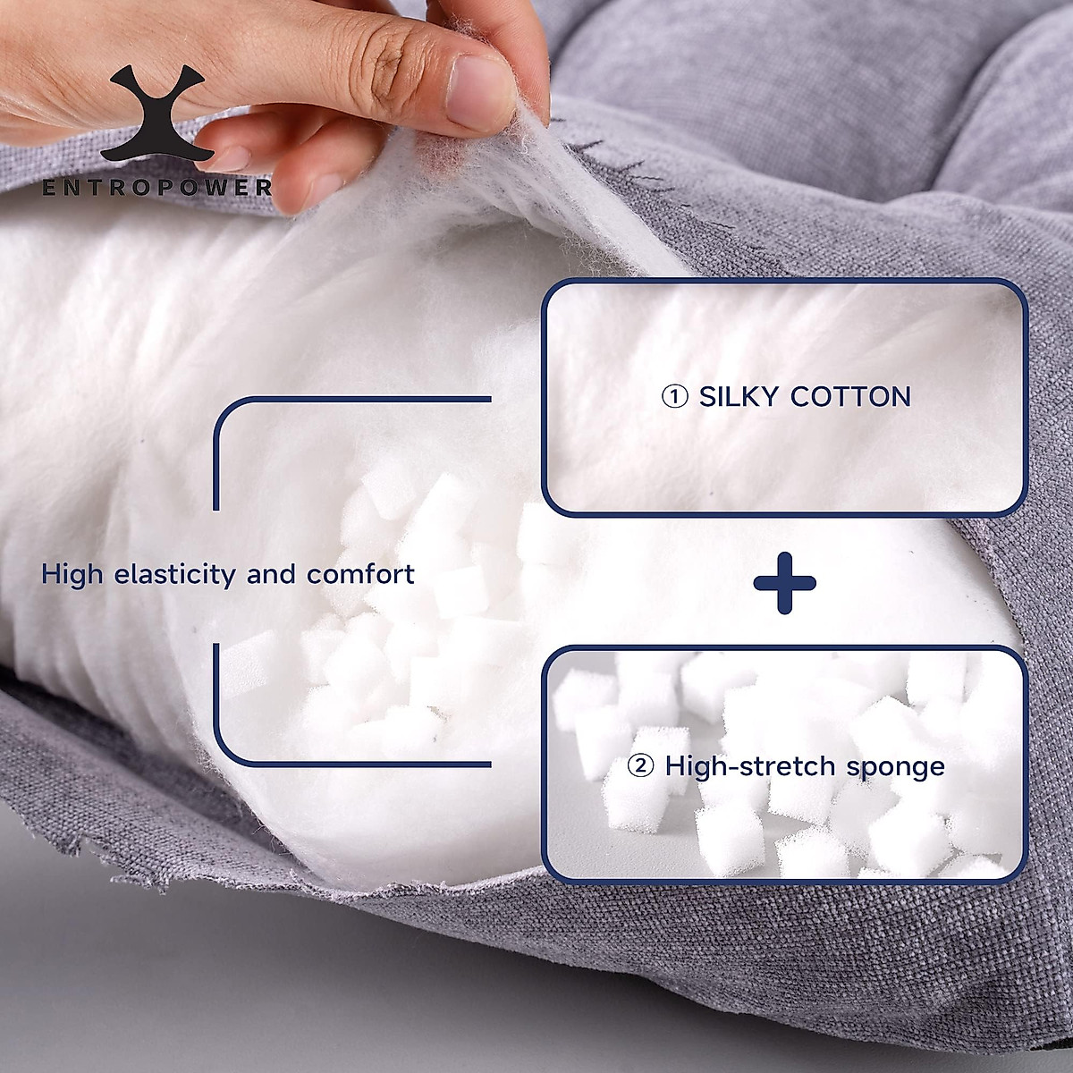 ENTROPOWER Custom Size Bench Cushions for Indoor Outdoor Non-Slip Tufted, Chair Cushion, Piano Seat Pads, Patio Sofa Water-Resistant Cushion, Made of High Density Sponge Comfortable and Durable