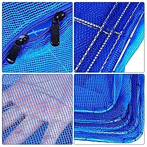 Typutomi 3 Layers Foldable Hanging Drying Rack, Plant Hanging Mesh Dry Net Fish Vegetables Herbs Drying Rack with Zipper for Outdoor(Blue,25.59x13.78x13.78in)