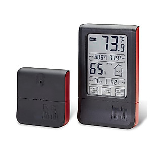 Hornady Wireless Hygrometer, 95907 - Includes a Remote Base & Digital Touchscreen Display to Monitor Temperature & Humidity - Ideal Room Hygrometer for Gun Safes & Cabinets, Closets, Workbench & More