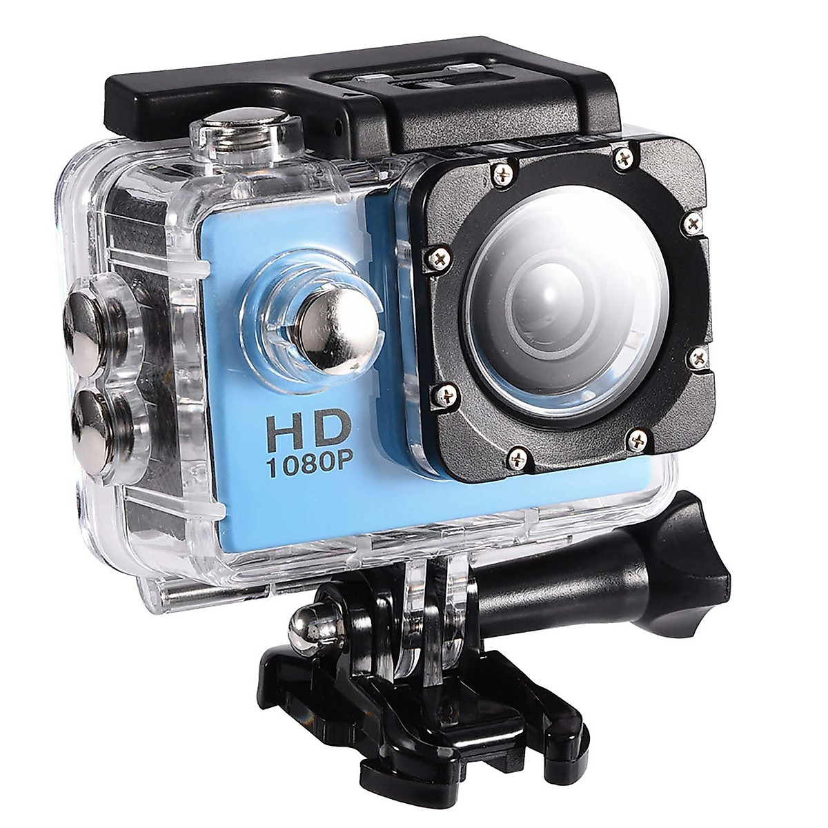 fosa Action Camera Waterproof Outdoor Sports Cam with Waterproof Housing Case, Cycling Sports Mini DV Camcorder Build in Rechargeable Batteries with Mounting Accessories Kits(Blue)