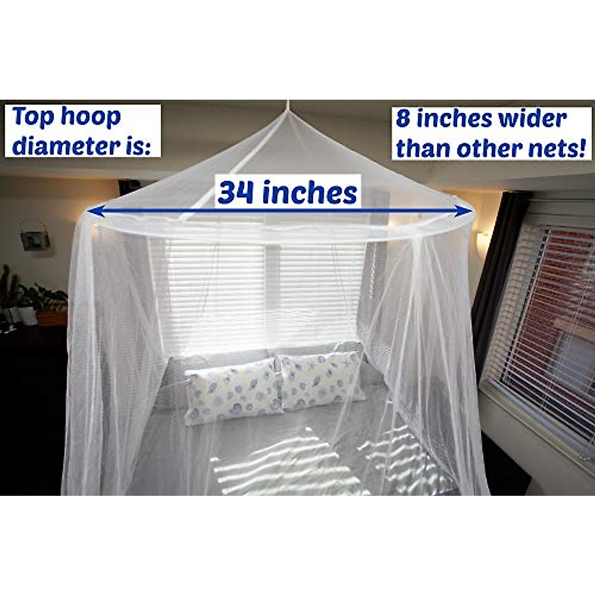 Tedderfield Extra Large Mosquito Net Premium Quality for Single to Cal King Size Beds + Cribs, Conical Netting, Spacious Bed Canopy: Extra Wide and Long, Indoor Outdoor Use, Ideal Travel Net