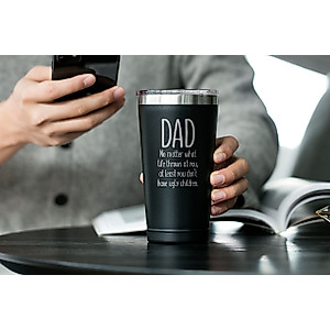 Sodilly Coffee Tumbler with Lid - Funny Coffee Tumbler - Humorous Father's Day Present - From Daughter or Son - Dad at Least You Don't Have Ugly Children - Dad Tumbler - Coffee Mug - 16 oz Tumbler