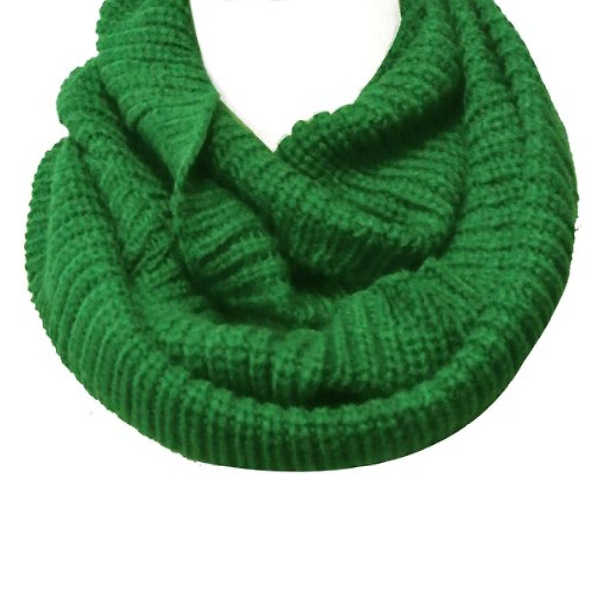 Wrapables Thick Knitted Winter Warm Infinity Scarf, Forest Green