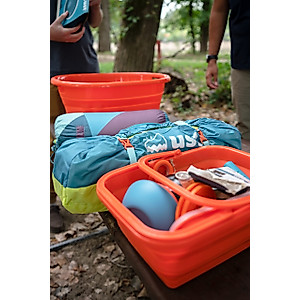 ust FlexWare Collapsible Sink 2.0 with 4.23 Gal Wash Basin for Washing Dishes and Person During Camping, Hiking and Home, Orange, One Size (20-12268)