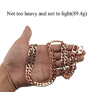 HAHIYO Mini Pochette Purse Chain Strap Slim Wide 7mm for LV Length 39.4 inches Extra Thick 2.6mm Rose Gold for Shoulder Cross Body Sling Handbag Wallet Clutch Comfortable Flat Metal Strap 1 Pack