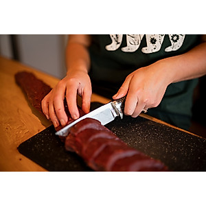 Old Timer Heritage Series 169OT 10.25in Fixed Blade Knife with Stainless Steel Drop Point Blade, Laminate Wood Handle, Full Tang Design, and Leather Sheath for Hunting, Camping, EDC, and Outdoors