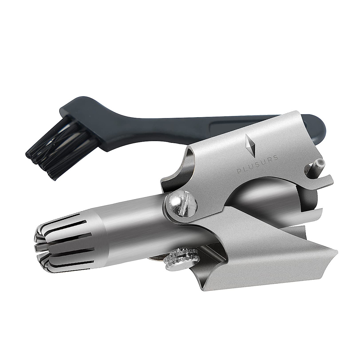 PLUSURS Professional Mannual Nose&Ear Hair Trimmer for Men Women ,Stainless Steel ,Sharp with Twelve Dual-Edged Blades ,Portable with A Small Size,No-Pulling Painless Effective