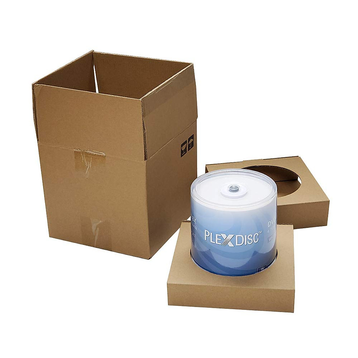 PlexDisc DVD-R 4.7GB 8X White Inkjet Hub Printable Disc - 100pk Spindle (FFP) 637-215-BX