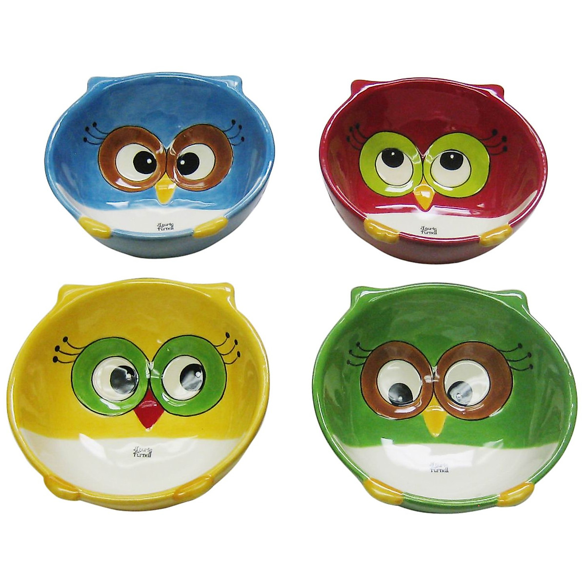 Cosmos Gifts Fine Ceramic Designs Owl Bowls Set of 4, 5"