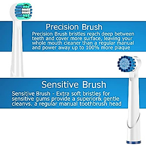 Replacement Toothbrush Heads for Oral B Braun Electric Toothbrush - 16 Pack Compatible with Oral B Cross Action/Pro1000/9000/ 500/3000/8000 Toothbrush.