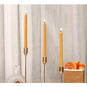 Beeswax Taper Candles, 10 inch Natural Beeswax Tapers Candle Sticks 12 Pack - Unscented and Smokeless - 9 Hours Long Burning Time for Home Decor, Party, Wedding