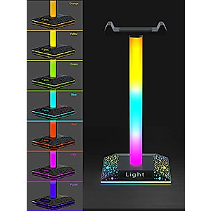 KANTUTOE RGB Gaming Headphone Stand Light with USB Port RGB Gaming Stand Light for Desktop PC Gaming Headset Accessories, Best Gift for Husband, Kids, Boyfriend
