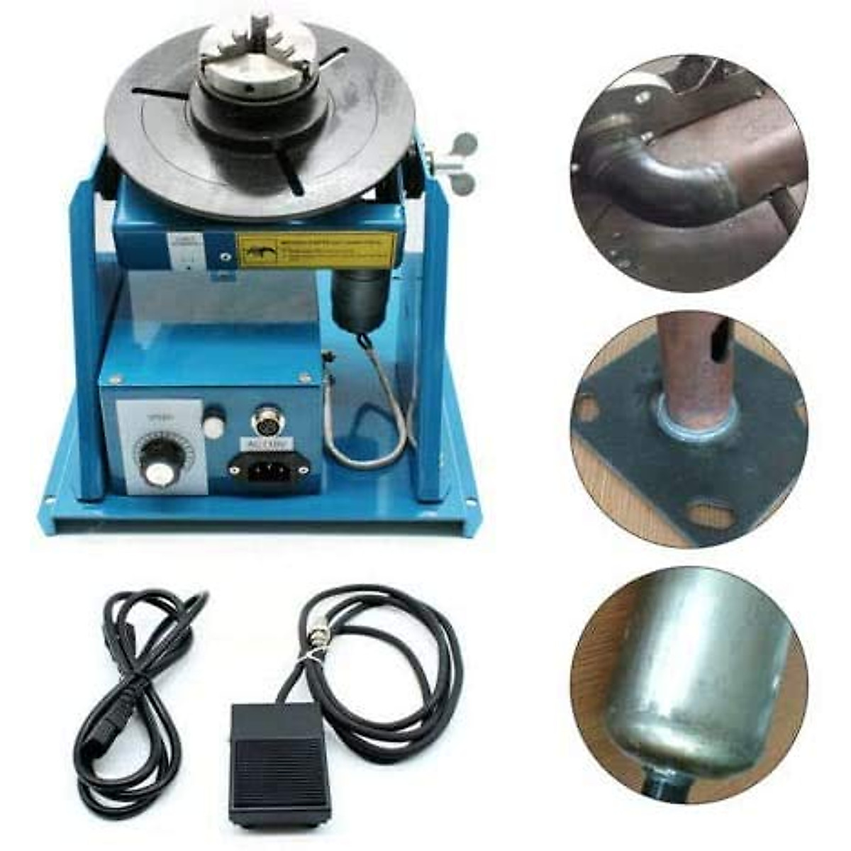 Rotary Welding Positioner 110V 2.5" Worktable Welder Positioner Turntable Machine Speed High Accuracy Welding Positioner For Annular Weld