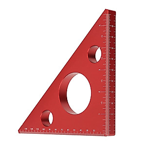 45 Degree Aluminum Alloy Angle Ruler Inch Metric, Carpentry Squares DIY Woodworking Triangle Ruler Measuring Gauging Tool for Industrial Household