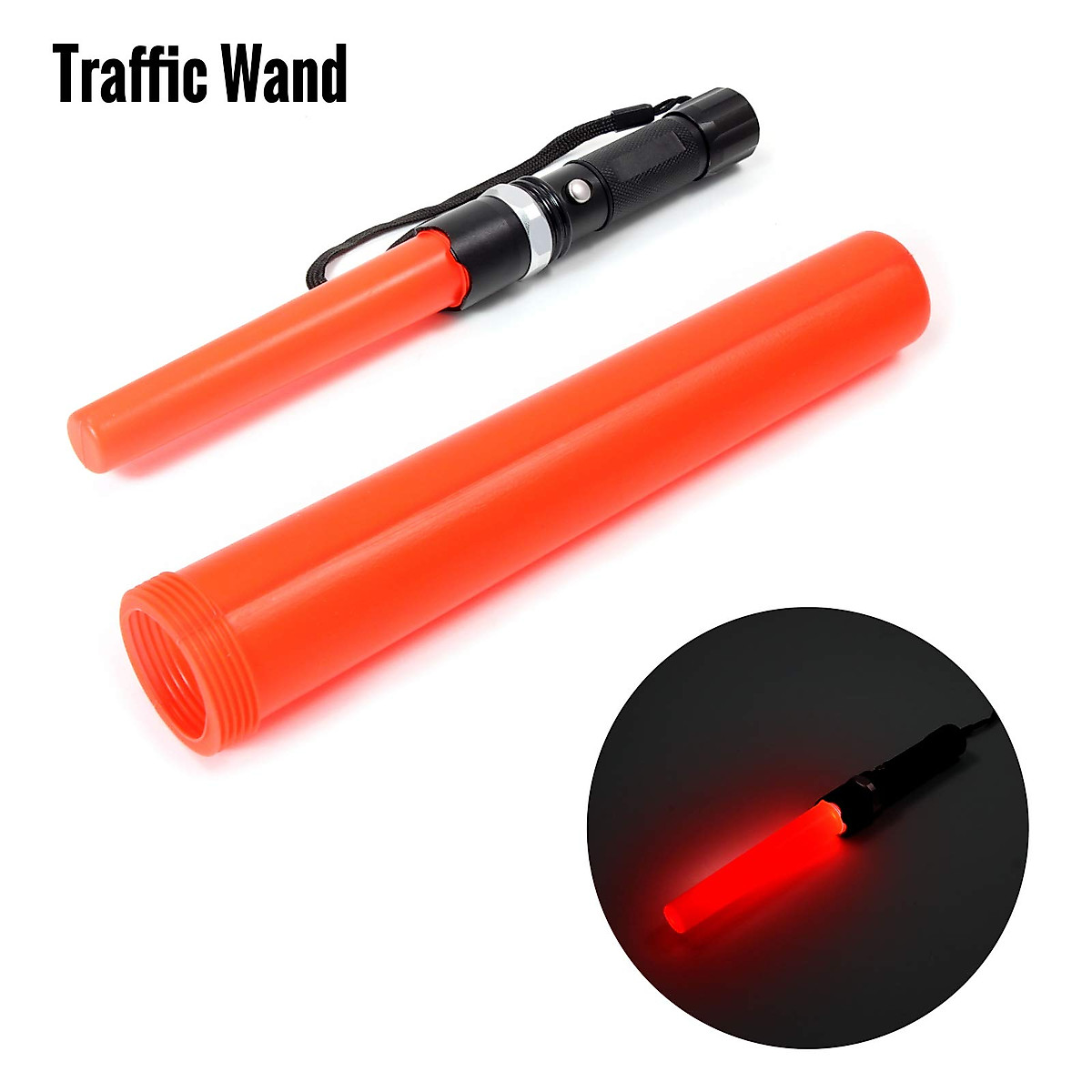 ASR Federal 300 Lumens Adjustable LED Flashlight Set with Rechargeable Batteries and Traffic Wand, 10pc