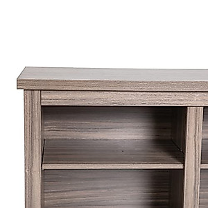 Flash Furniture Kilead Farmhouse TV Stand for up to 80" TVs-65 Engineered Wood Framed Media Console with Open Storage, 65", Gray Wash Oak