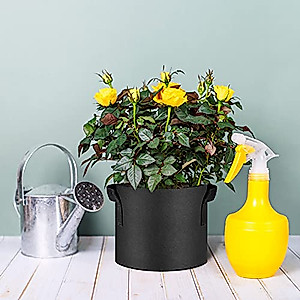 JNYONG 12-Pack 7 Gallon Thickened Non-Woven Grow Bags, Aeration Fabric Pots with Handles