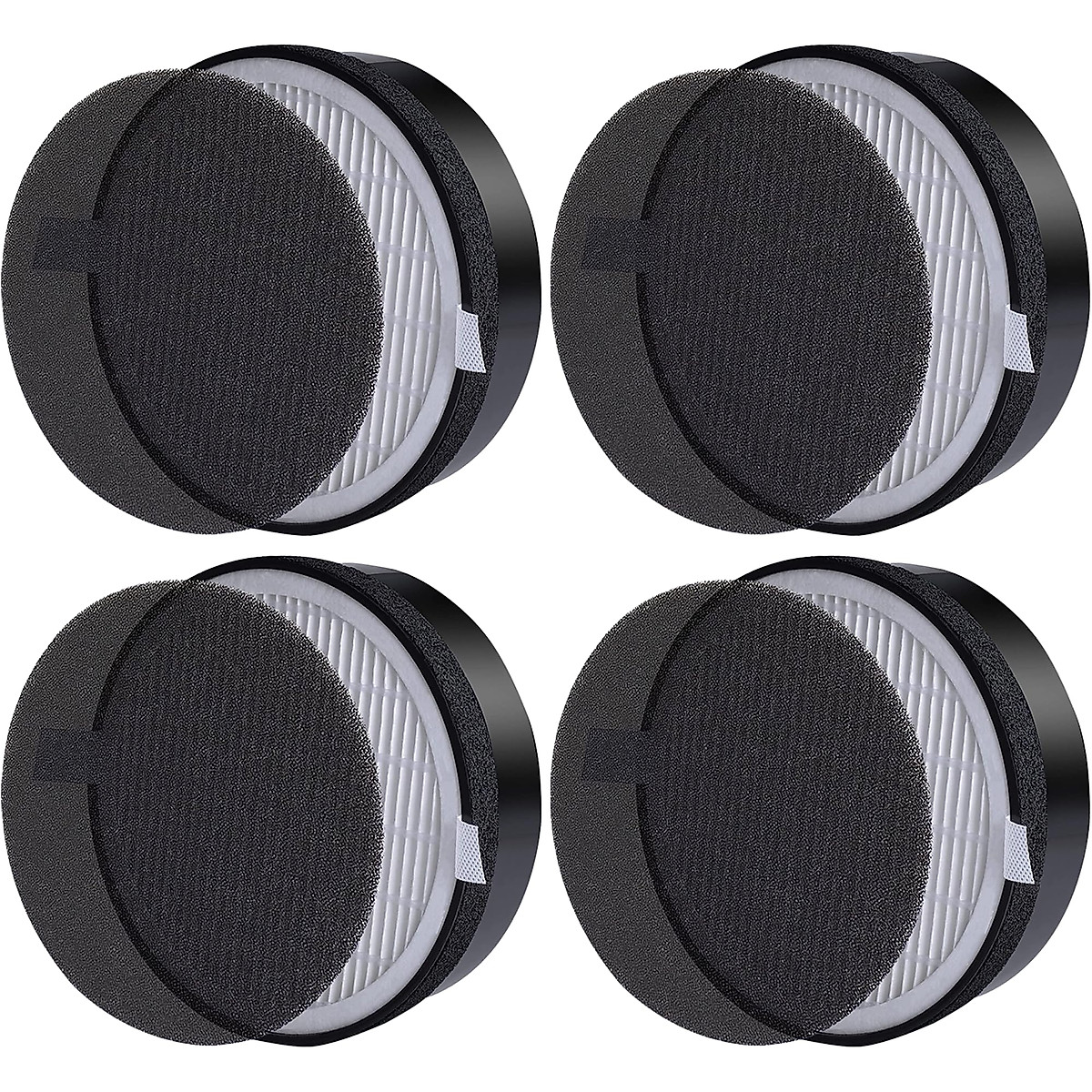 Laukowind for LEVOIT LV-H132 Replacement Filters, Compatible with LV-H132 3-in-1 Nylon Pre-Filter, High-Efficiency Activated Carbon True Filters, Part LV- H132-RF, 4 Pack
