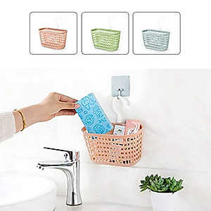 Shower Sponge Holder Caddy Basket Hanging Shower Caddy Plastic Shower Tote Bathroom Storage Organizer for Shampoo Conditioner Cosmetics Bath Toy Hair Supplies Sink Candy Blue soap Holder